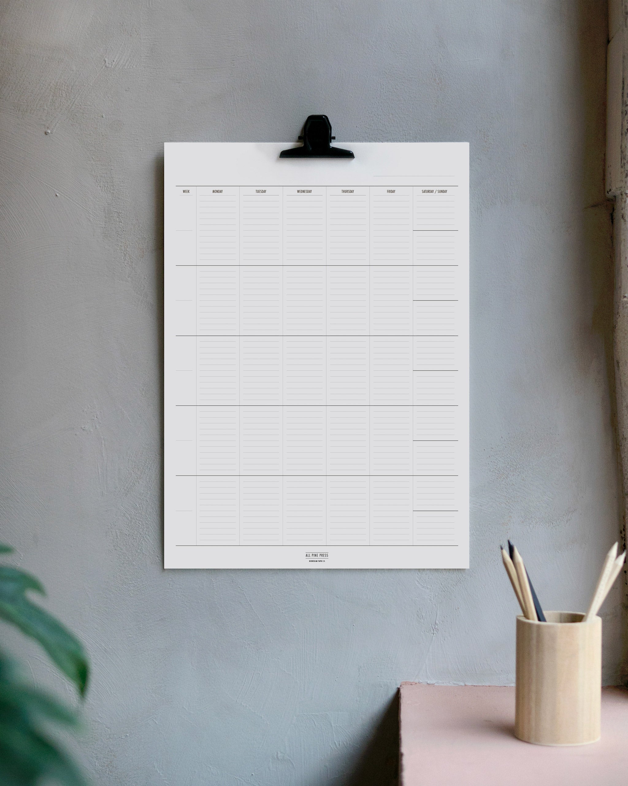 Monthly Calendar, A3